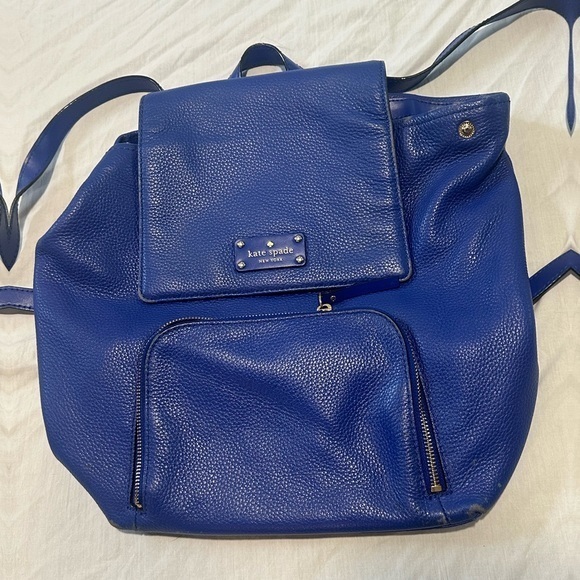 kate spade | Bags | Kate Spade Royal Blue Leather Backpack | Poshmark